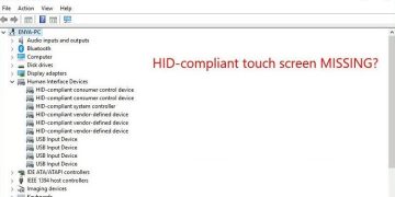 Máy tính không có HID-compliant touch screen, phải làm sao?