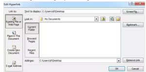Lỗi Hyperlink trong Excel Cannot open specified file - Fix