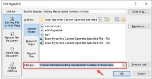 Lỗi Hyperlink trong Excel Cannot open specified file - Fix